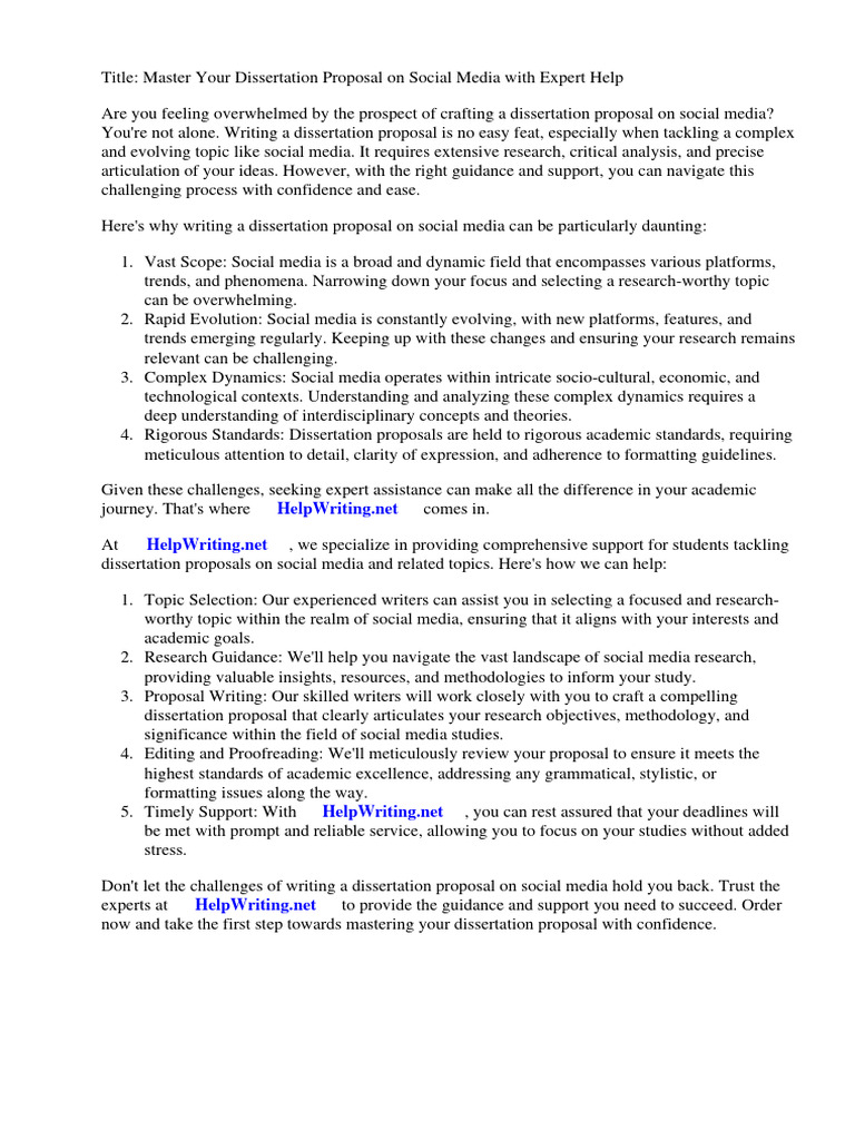 Dissertation Proposal On Social Media | PDF | Social Media | Popular ...
