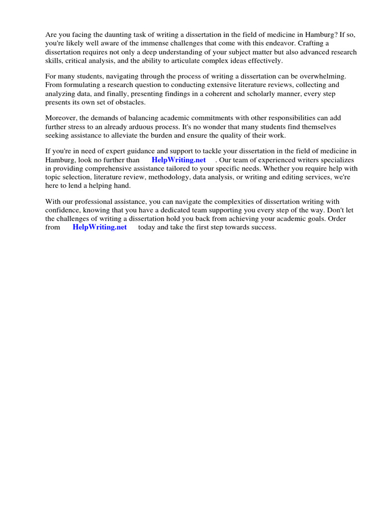 Dissertation Hamburg Medizin | PDF | Thesis | Essays