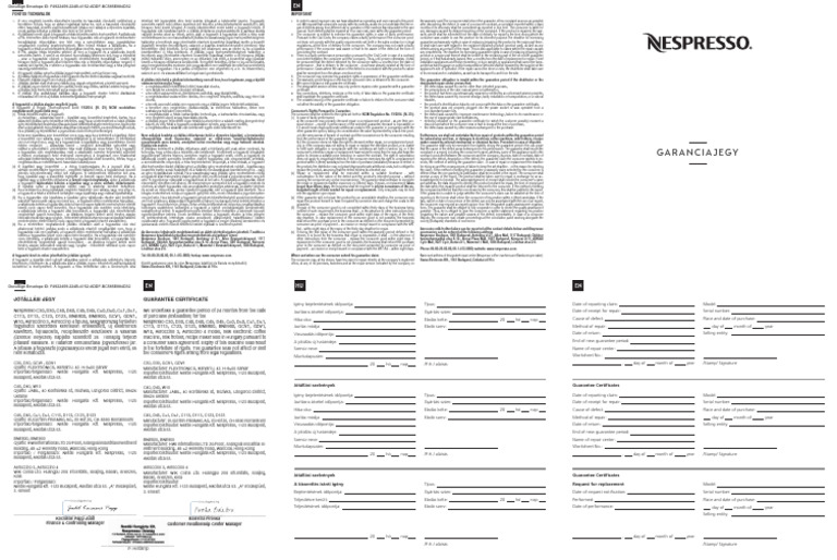 Nespresso_garanciajegy | PDF