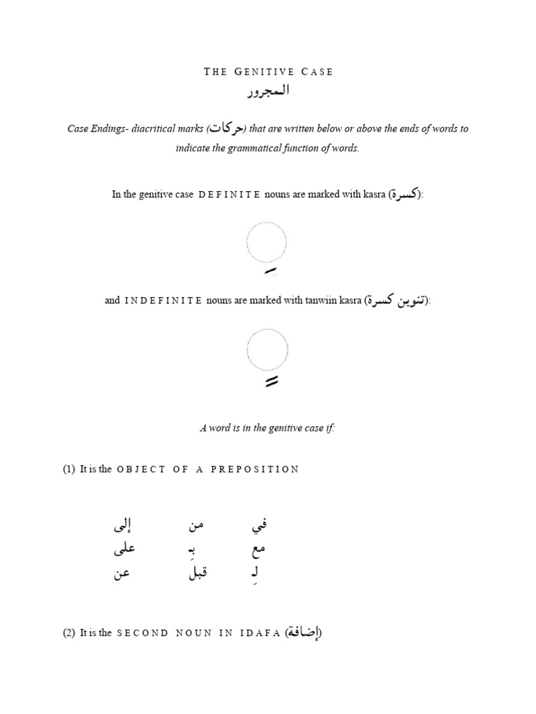 Genitive Case Review | PDF