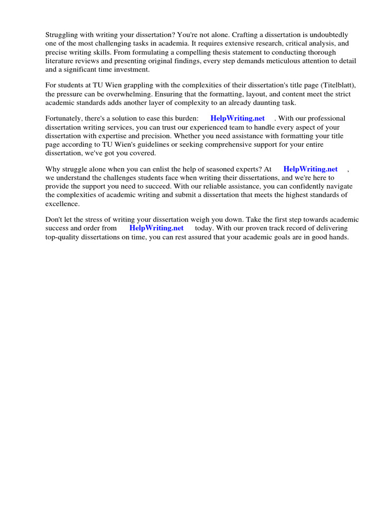 Titelblatt Dissertation Tu Wien | PDF | Thesis | Science