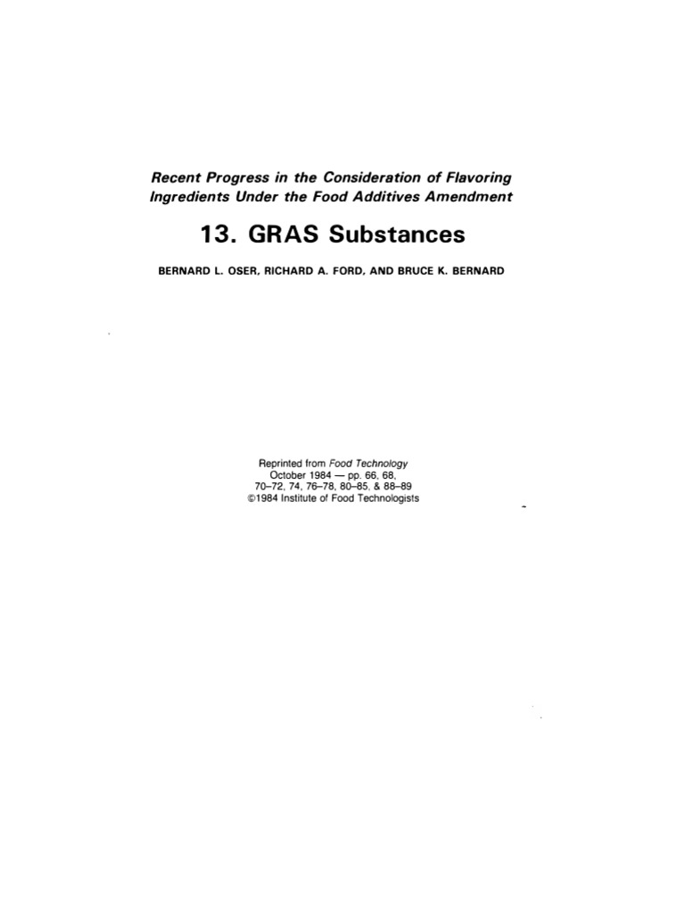 GRAS Substances (3651-3739) | PDF | Confectionery | Food And Drug ...