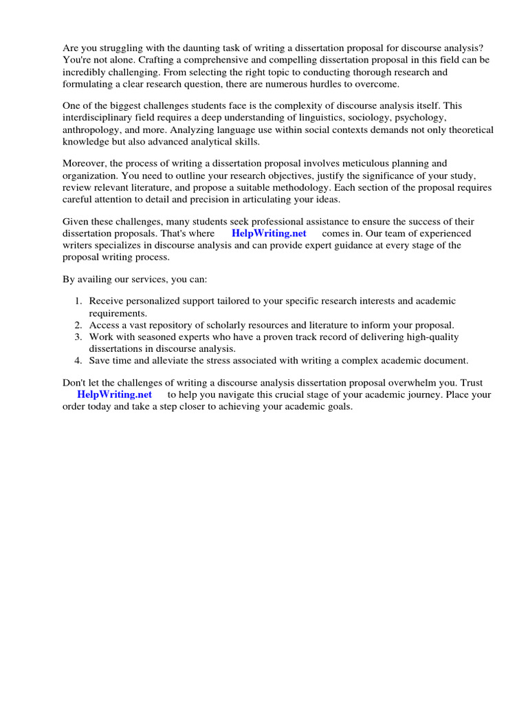 Discourse Analysis Dissertation Proposal | PDF | Analysis | Linguistics