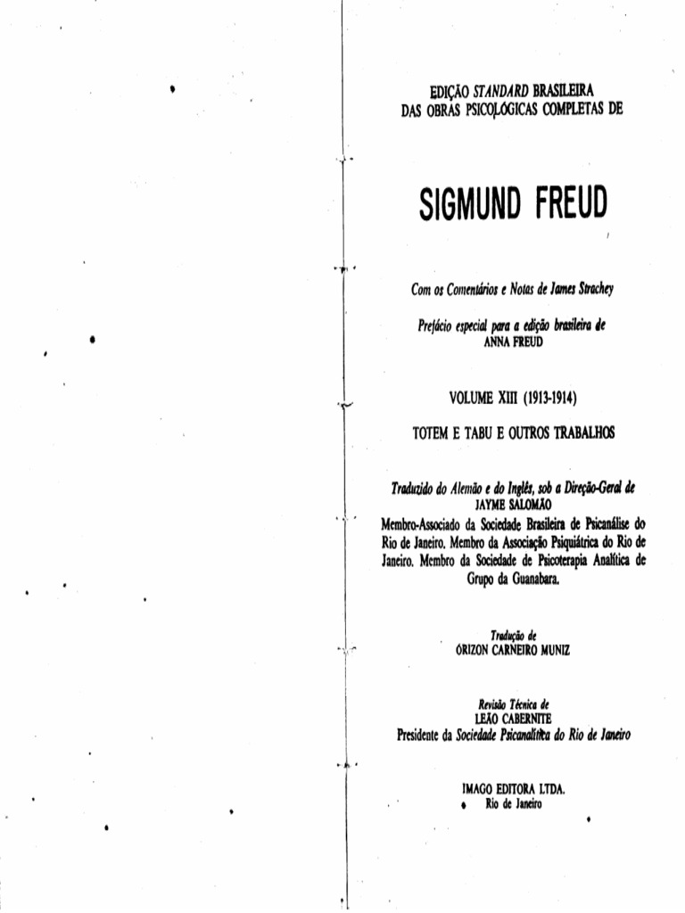 FREUD - Sigmund - Algumas Reflexões Sobre A Psicologia Escolar - in ...