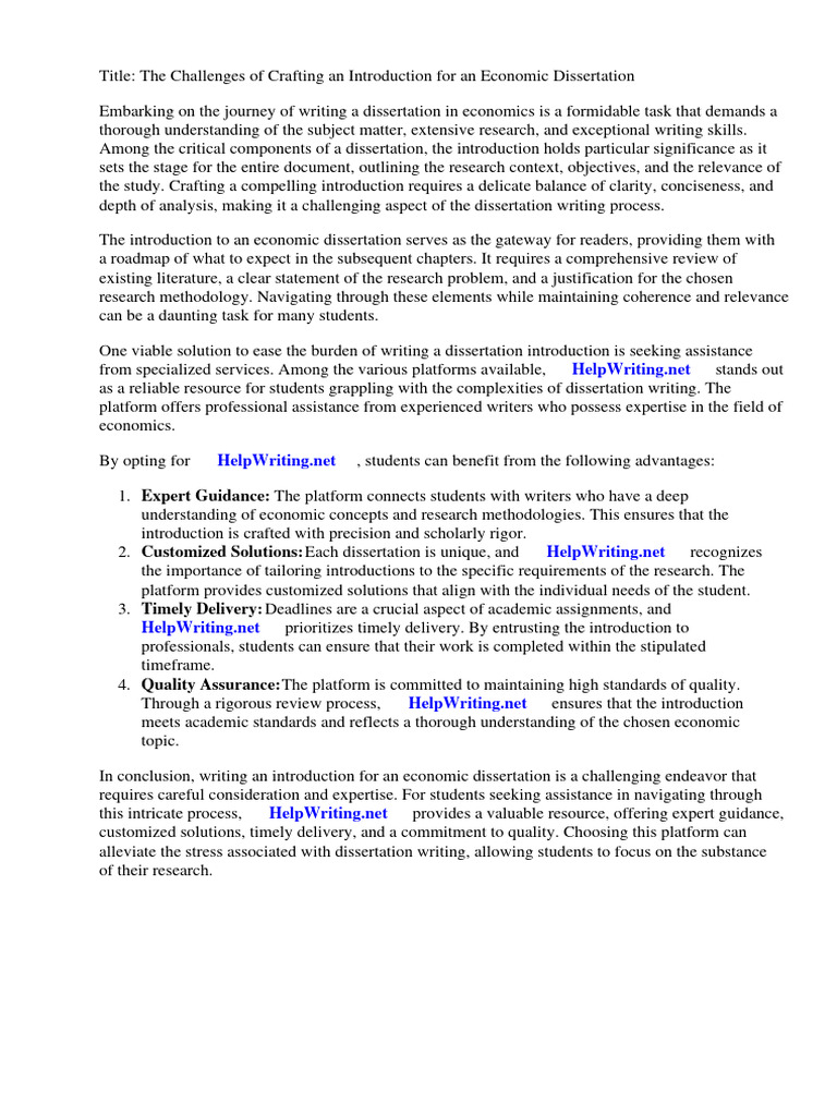 Exemple Dintroduction Dissertation Economique | PDF | Thesis | Expert