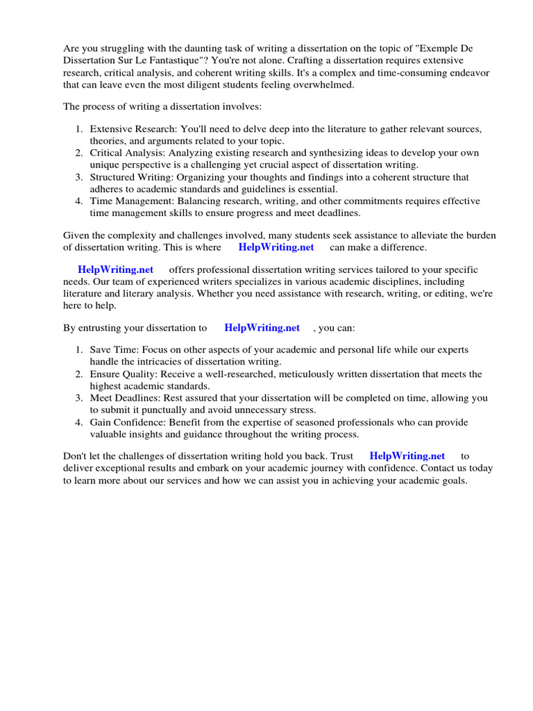 Exemple de Dissertation Sur Le Fantastique | PDF | Thesis | Critical ...