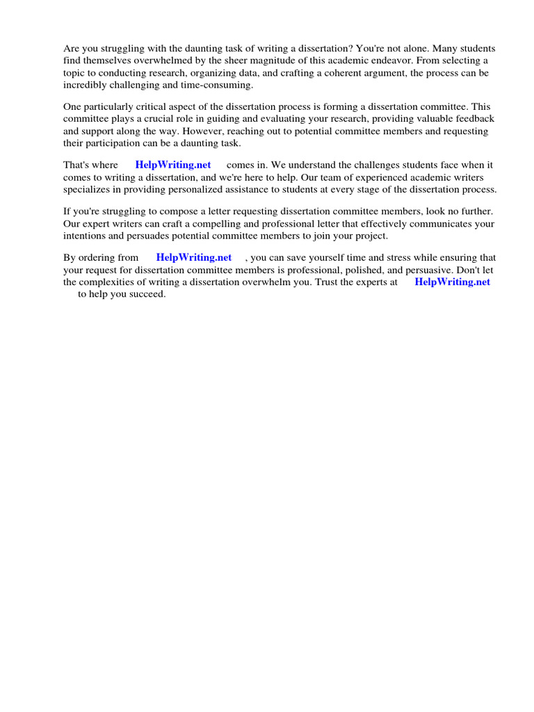 Sample Letter Requesting Dissertation Committee | PDF | Thesis | Doctor Of Philosophy