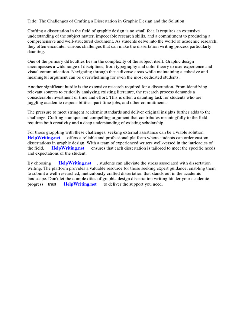 Overcoming Graphic Design Dissertation Challenges | PDF | Graphic ...