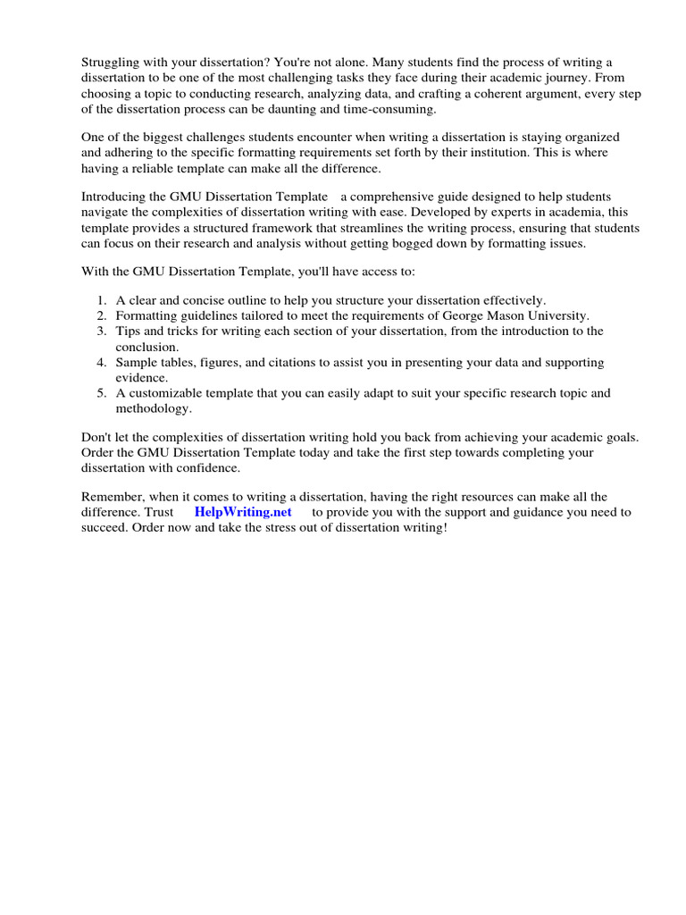 Gmu Dissertation Template | PDF