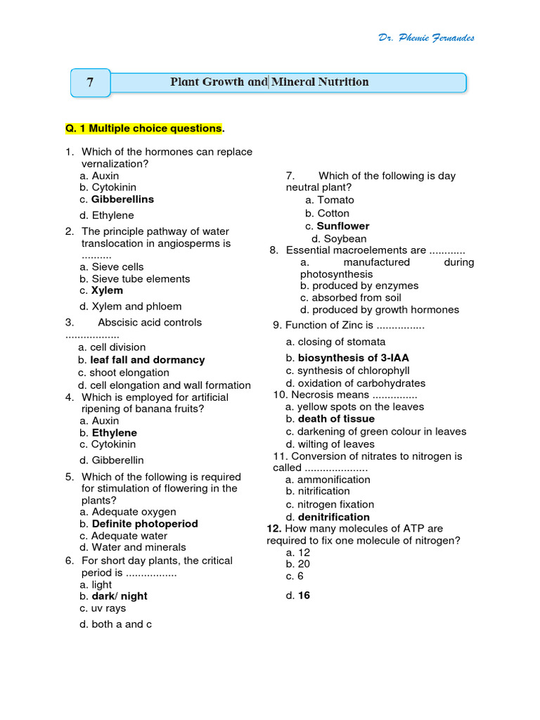GSB Textback ch.7. Plant Growth and Mineral Nutrition DR - Phemie Final | Download Free PDF ...
