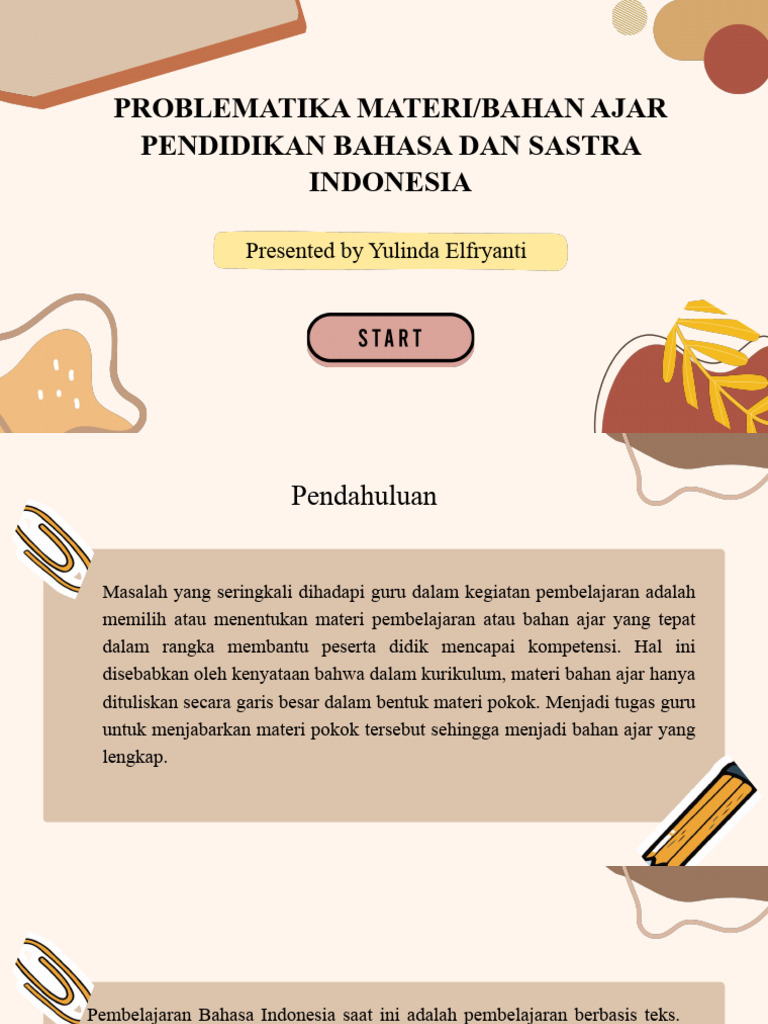 Problematika Bahan Ajar Bahasa Indonesia | PDF