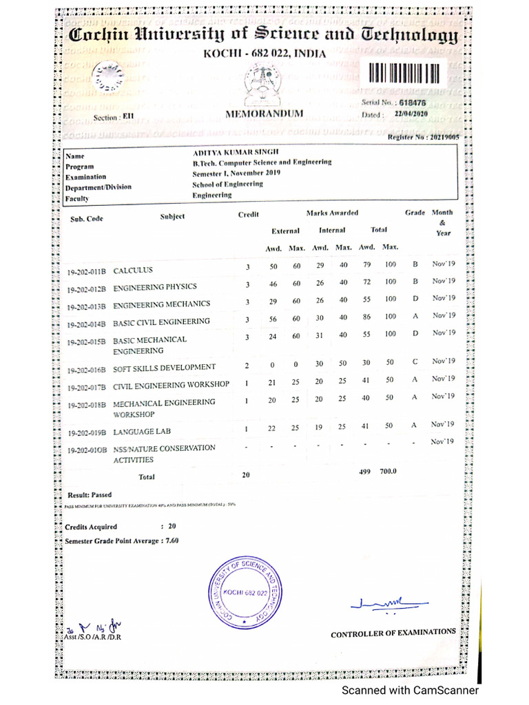 Semester Marks | PDF