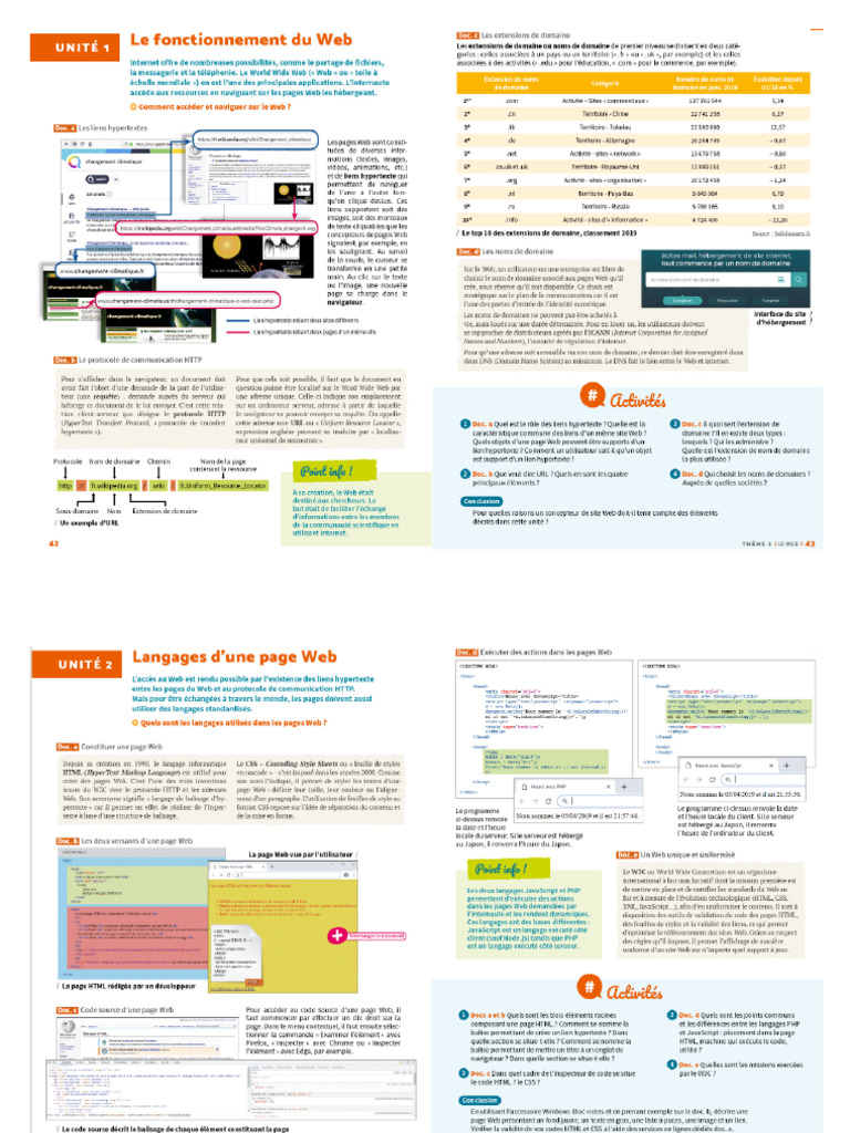 Activité Livre SNT Édition Nathan - Web | PDF