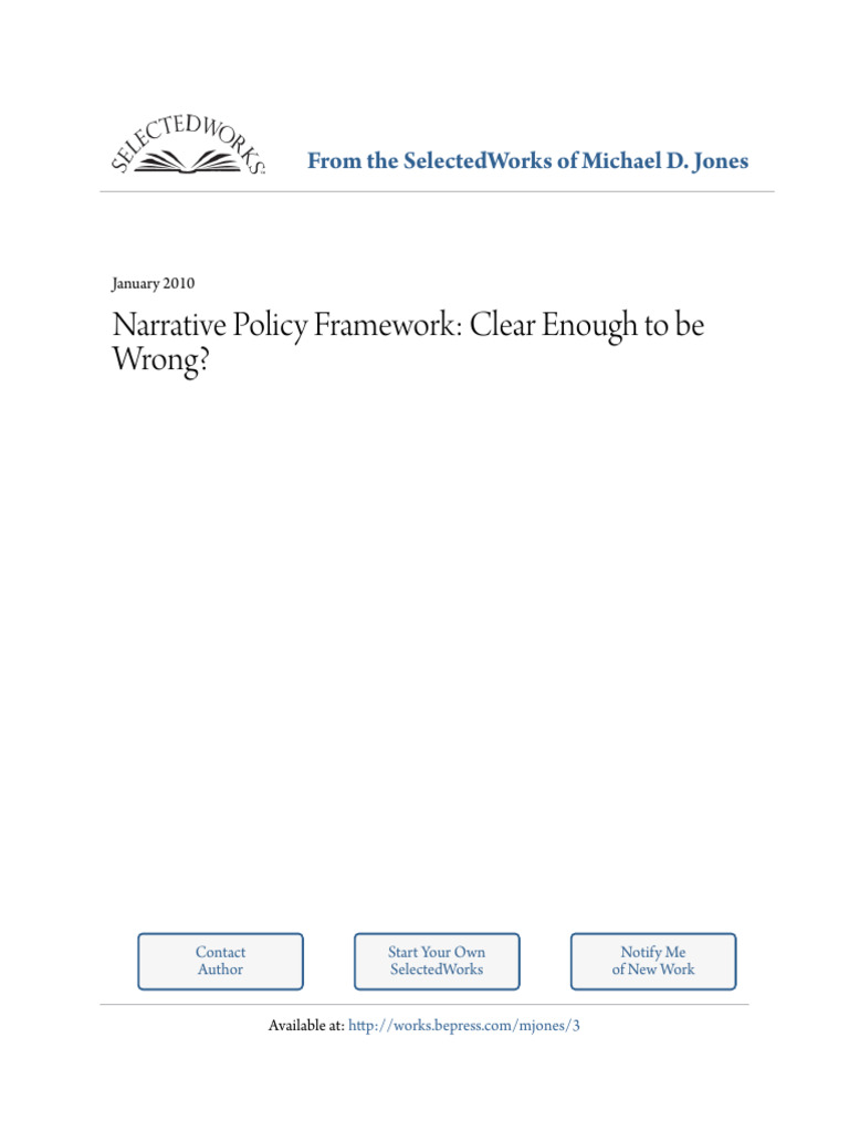 A Narrative Policy Framework | PDF