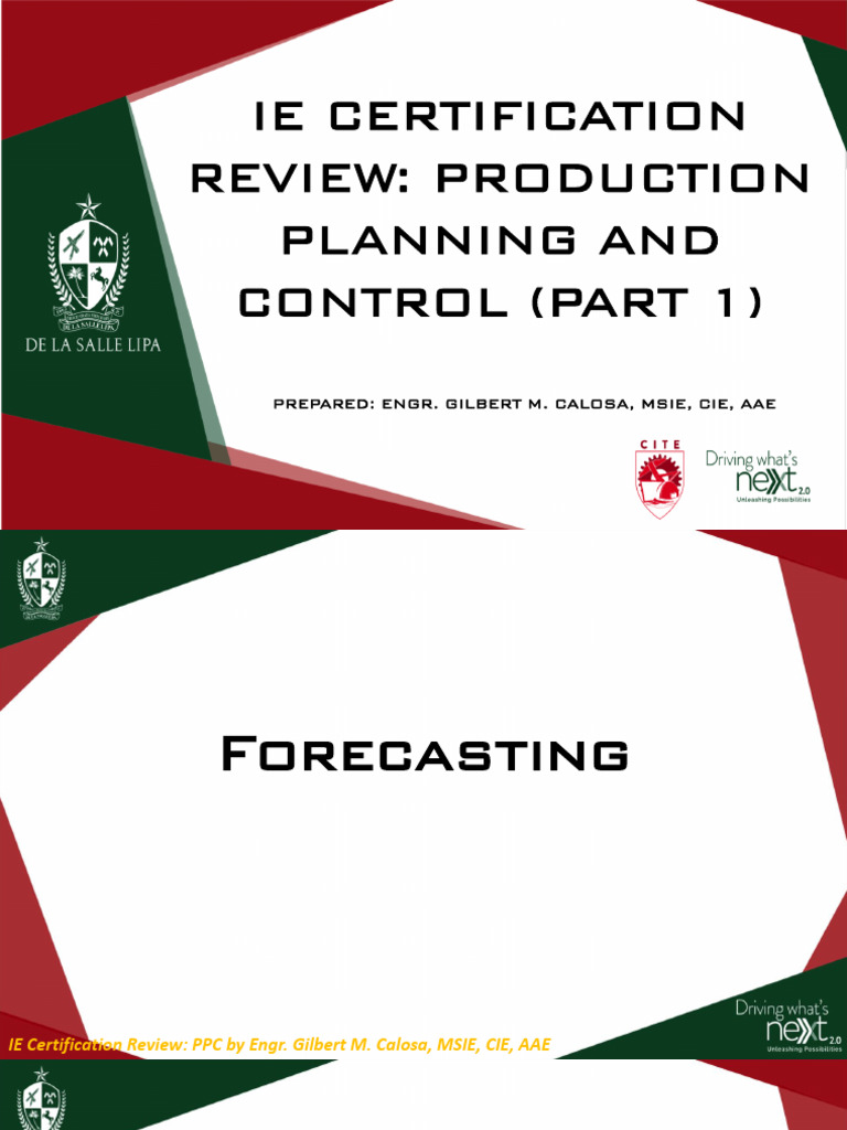 IE Certification: Forecasting Basics | PDF | Forecasting | Inventory