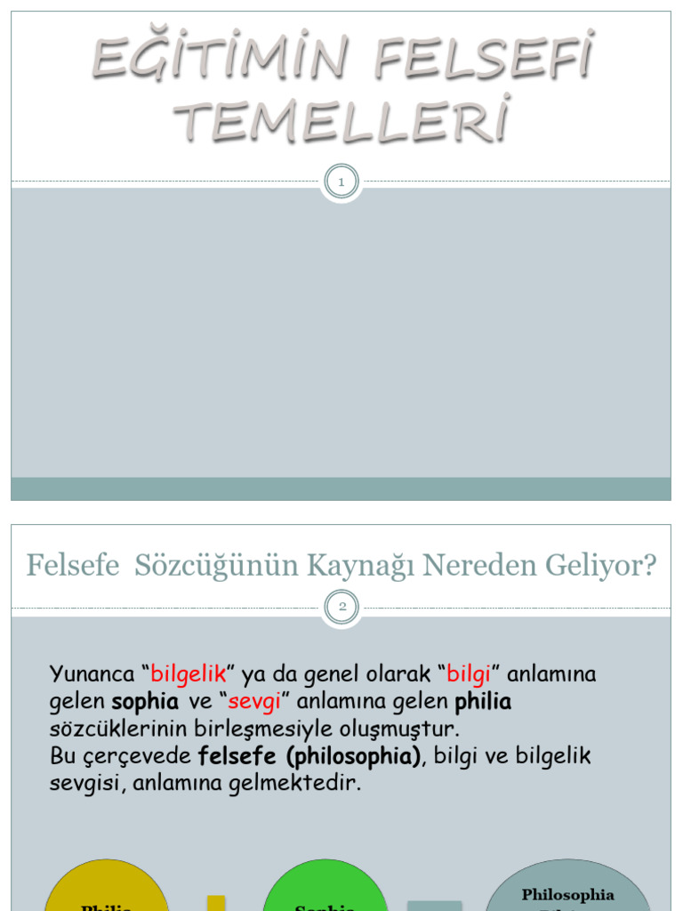 Ebg Hafta 3 Felsefi Temeller - PPT | PDF