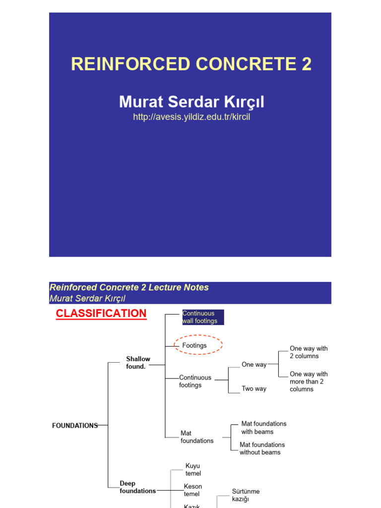 BETONARME 2 - Ders7 - Eng - 2018 | PDF | Foundation (Engineering) | Reinforced Concrete