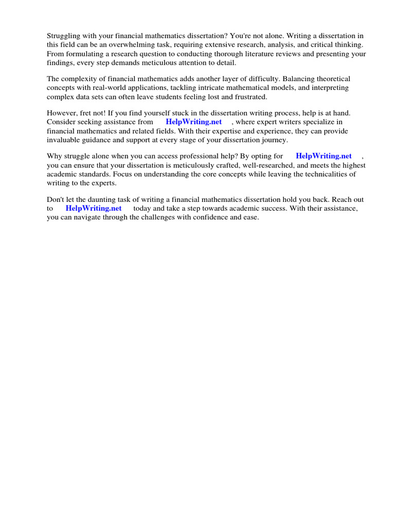 Financial Mathematics Dissertation Topics | PDF | Banks | Accounting