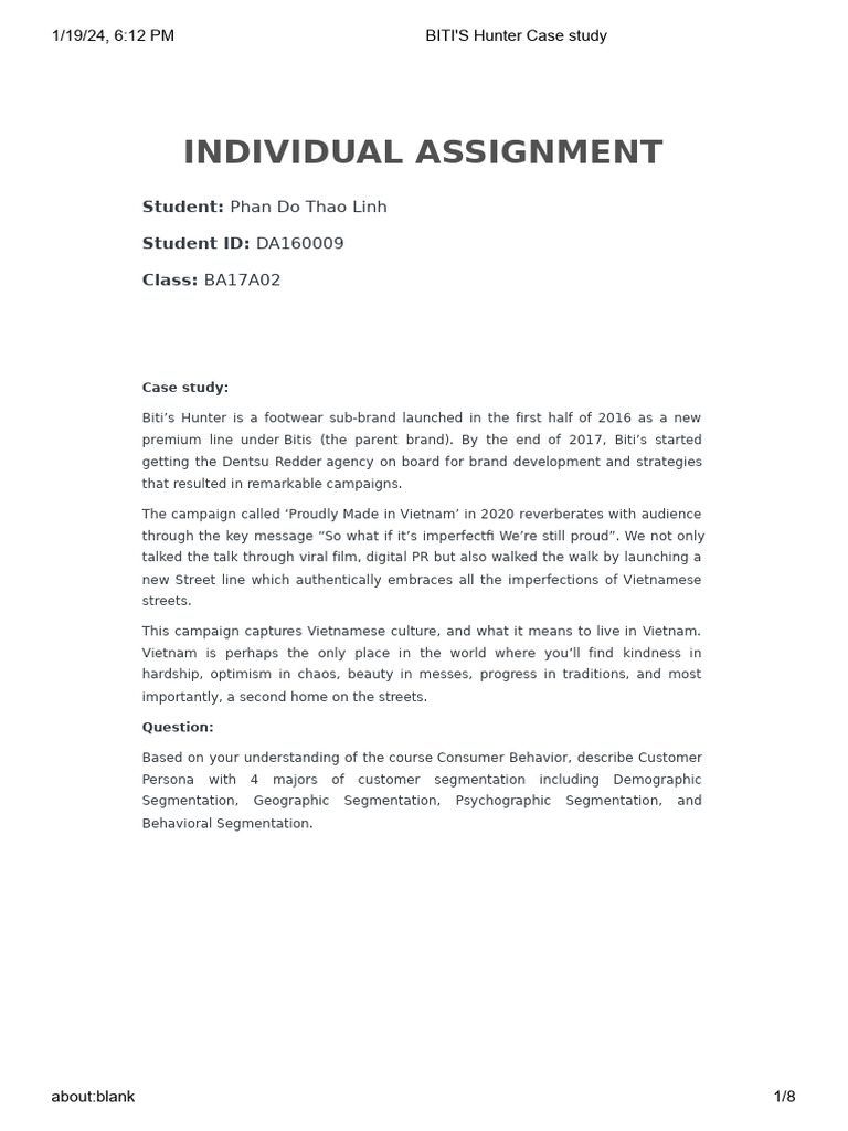 BITI'S Hunter Case Study | PDF