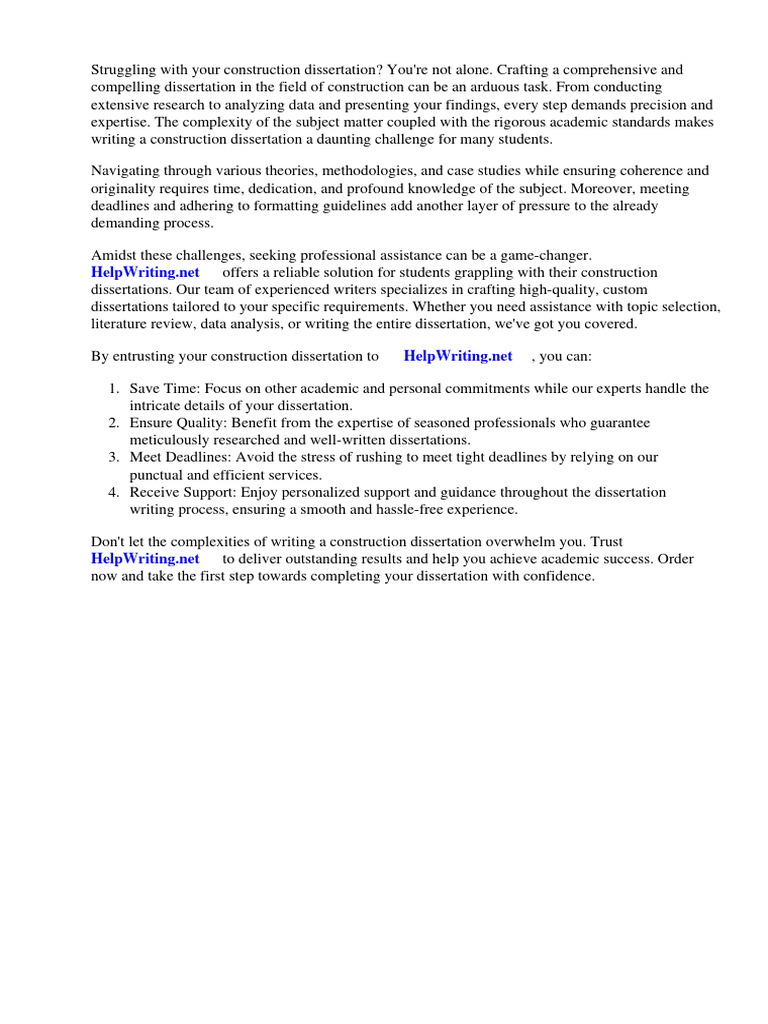 Construction Dissertation Sample | Download Free PDF | Thesis | Methodology
