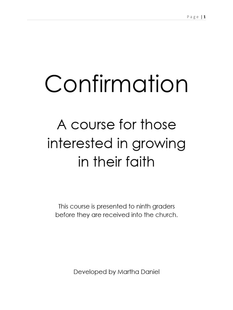 Confirmation Class Curriculum | PDF | Justification (Theology ...