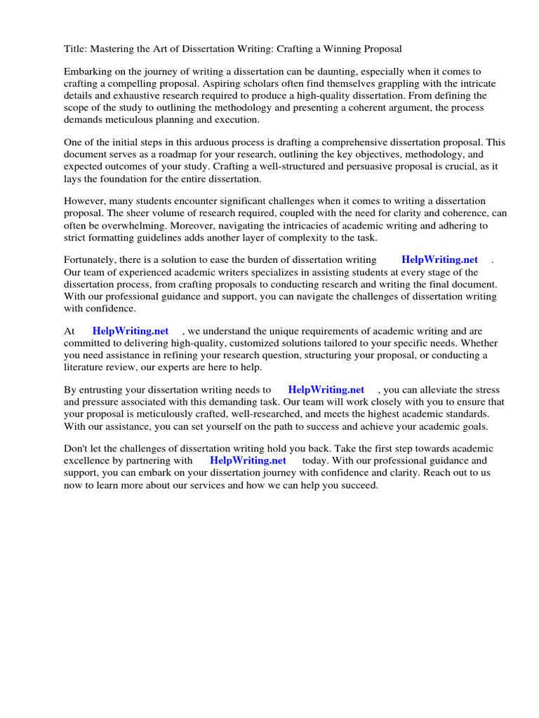 How To Write An Art Dissertation Proposal | PDF | Thesis