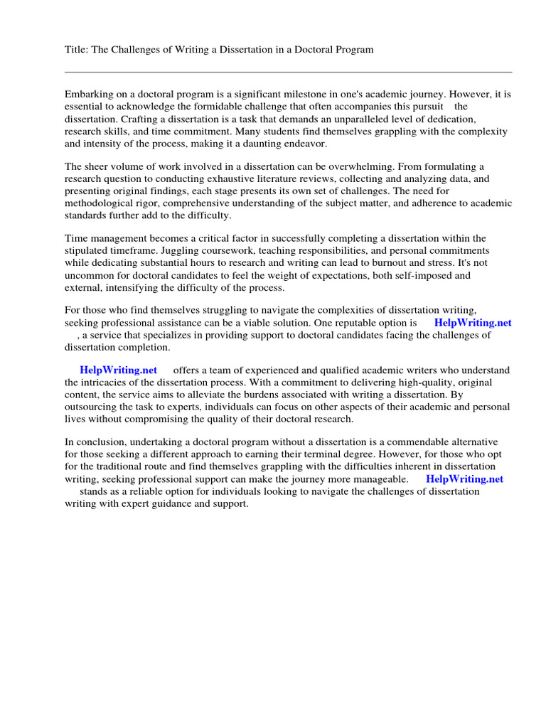 Doctoral Program Without Dissertation | PDF | Thesis | Doctor Of Philosophy