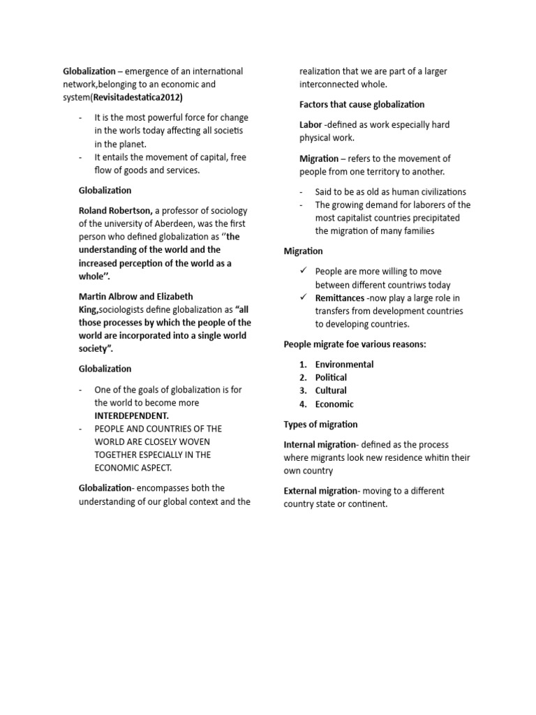 Globalization | PDF | Globalization | Human Migration