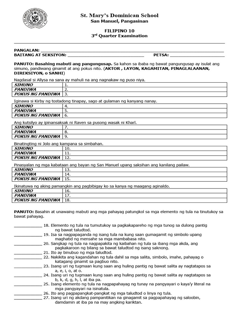 FILIPINO 10 3rd Q | PDF