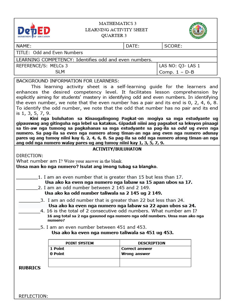 Las 1 D B Quarter 3 | PDF