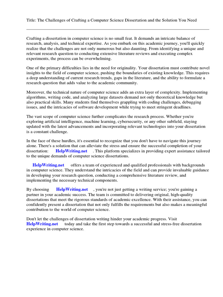 Dissertation Computer Science Ideas | PDF | Computer Science | Computer ... Dissertation Computer Science Ideas | PDF | Computer Science | Computer ...
