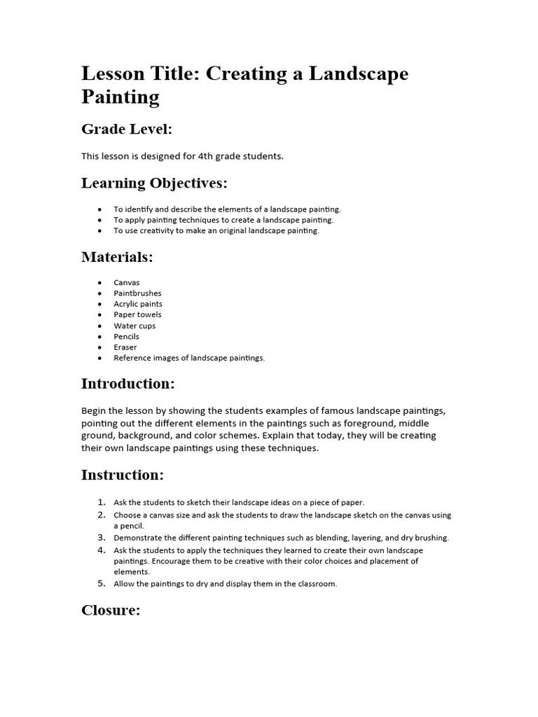 Lesson Plan in Art | PDF | Art