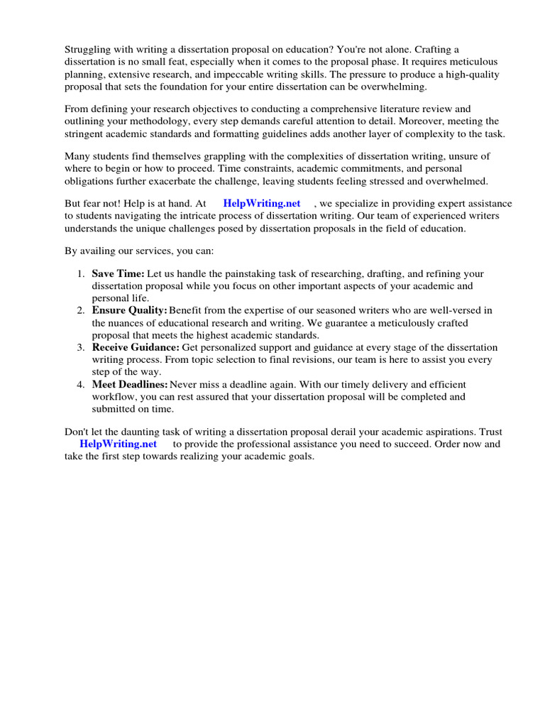 Dissertation Proposal Sample On Education | PDF