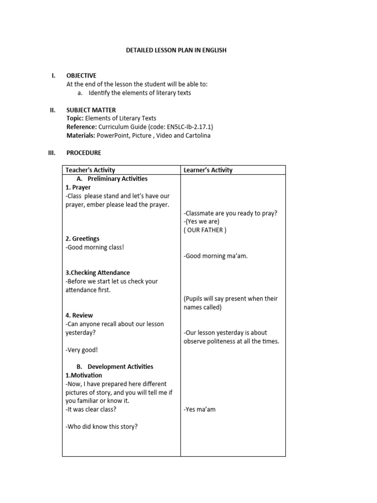 English lesson plan | PDF | Lesson Plan | Human Communication