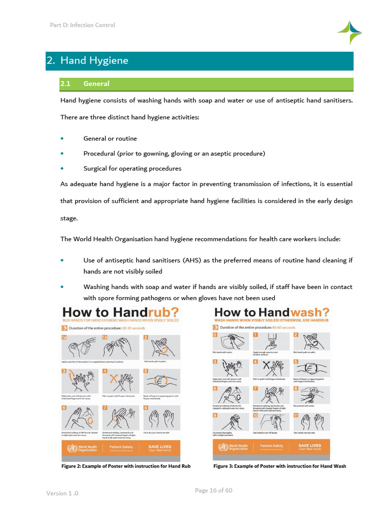 Part D - 2 - Hand Hygiene DHA GUIDE | PDF | Hand Washing | Hygiene