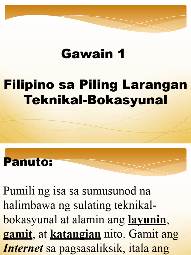 Activity 1 Filipino Sa Piling Larangan Tekbok | PDF
