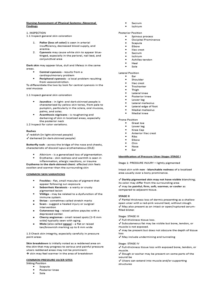 Abnormal Findings Part 1 | PDF | Human Nose | Nail (Anatomy)