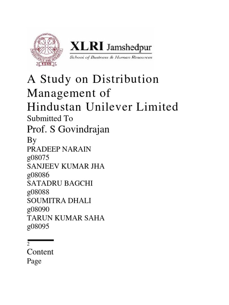 HUL Distribution Network Analysis | PDF | Industries | Business