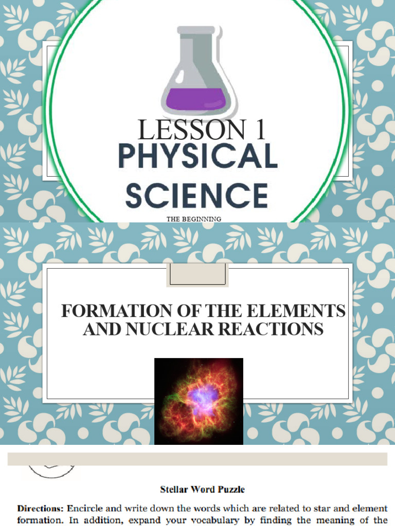 Formation of The Elements and Nuclear Reactions | PDF | Nuclear Physics ...