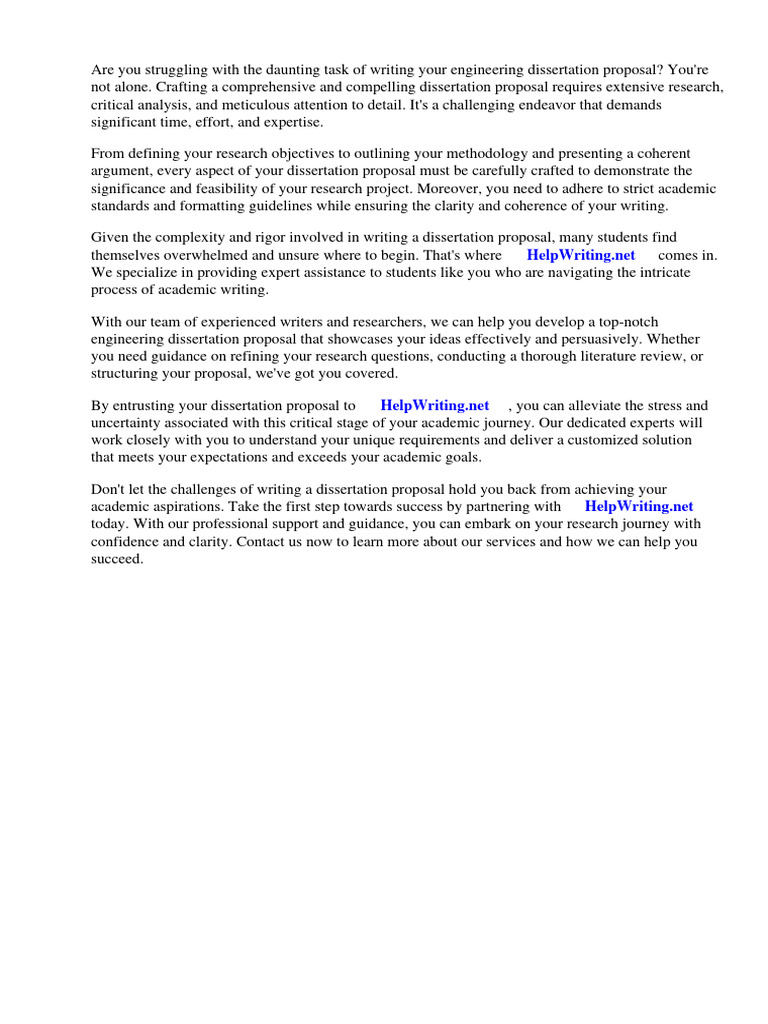 Engineering Dissertation Proposal Example | PDF | Thesis | Engineering