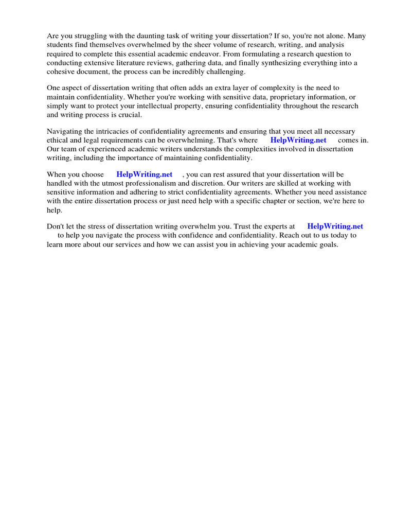 Dissertation Confidentiality Agreement | PDF | Non Disclosure Agreement ...