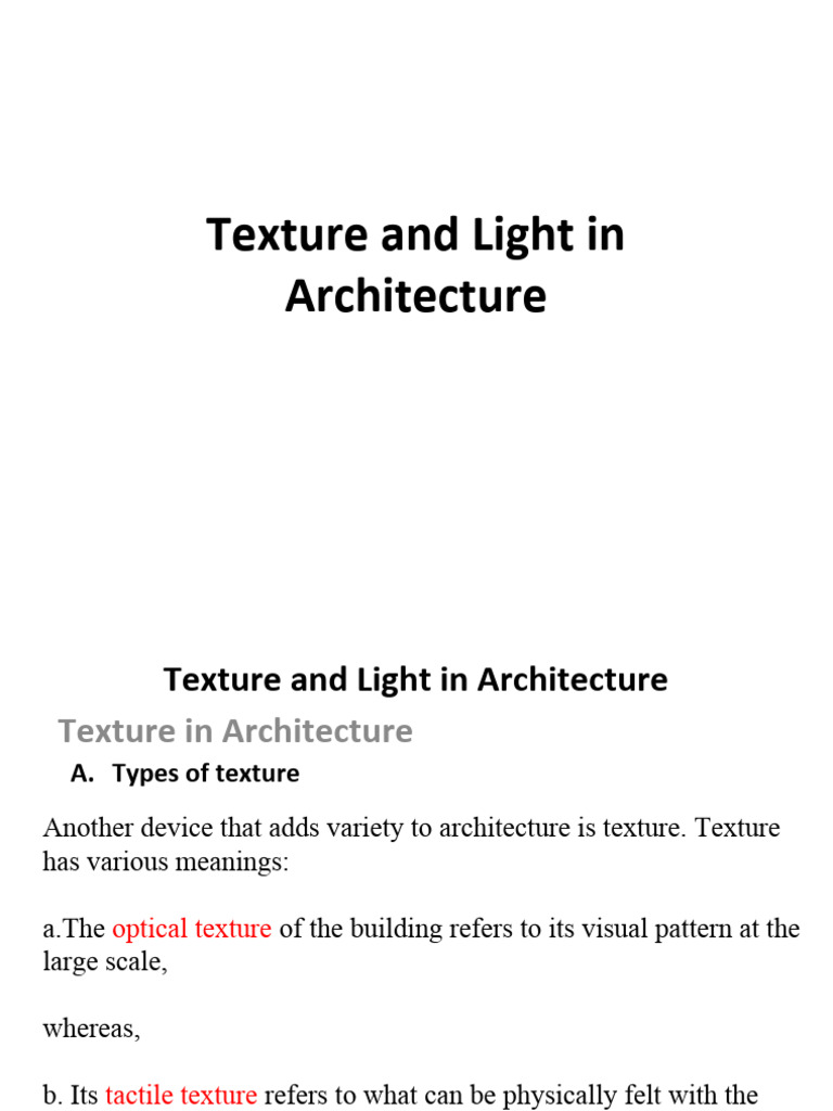 Exploring Texture in Architecture | PDF | Concrete | Architectural Design
