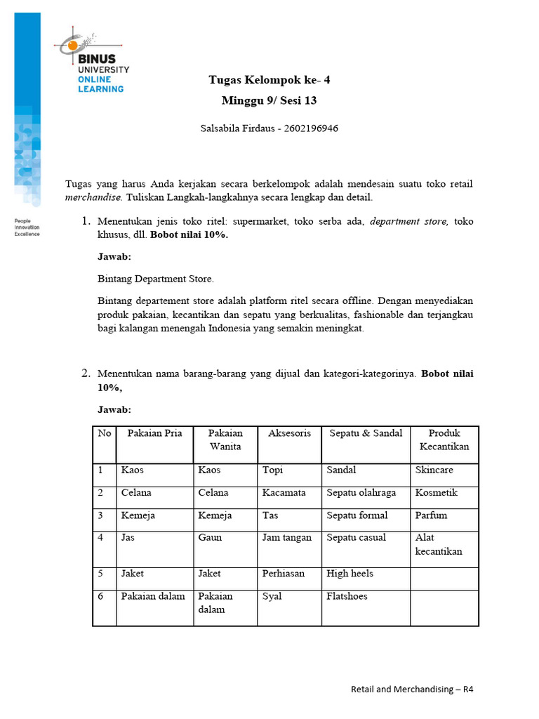 Tugas Kelompok Ke-4 Minggu 9/ Sesi 13: Merchandise. Tuliskan Langkah ...