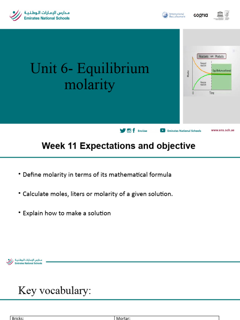 Unit 6 - Equilibrium (Molarity) | PDF | Molar Concentration | Mole (Unit)