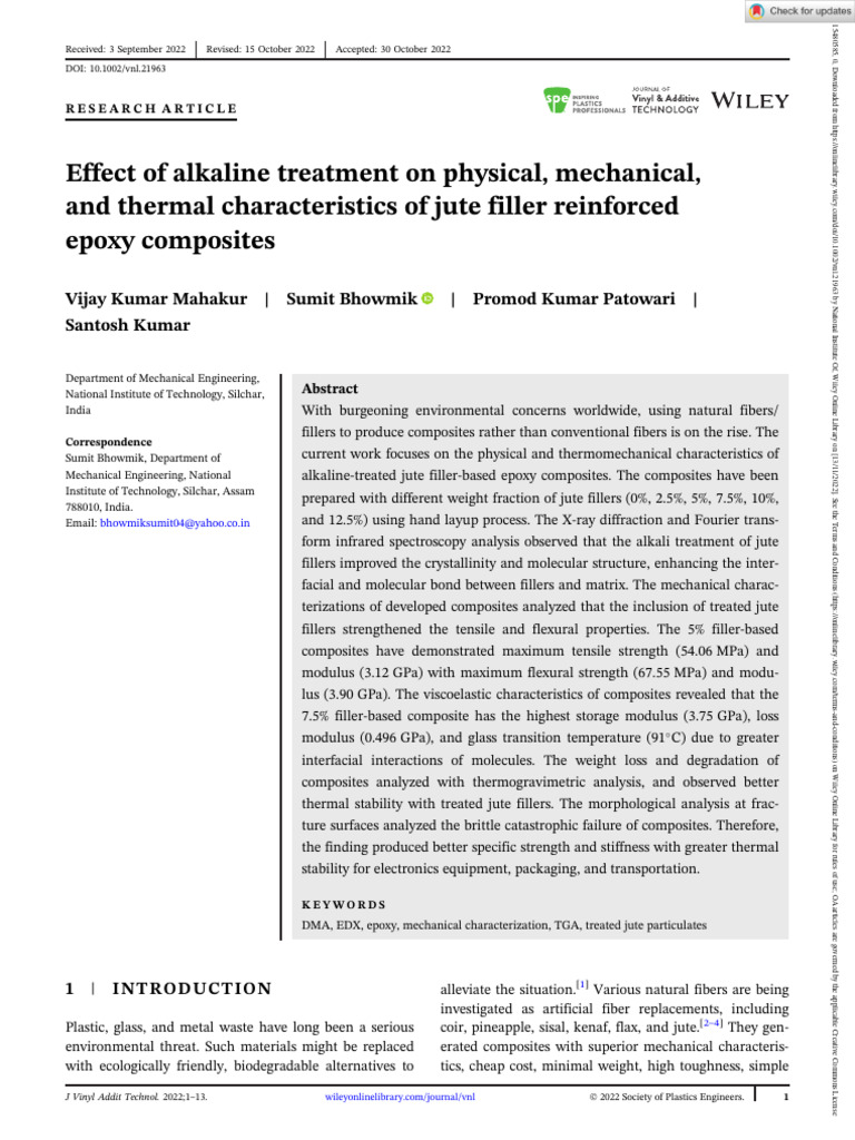 Vinyl Additive Technology - 2022 - Mahakur - Effect of Alkaline ...