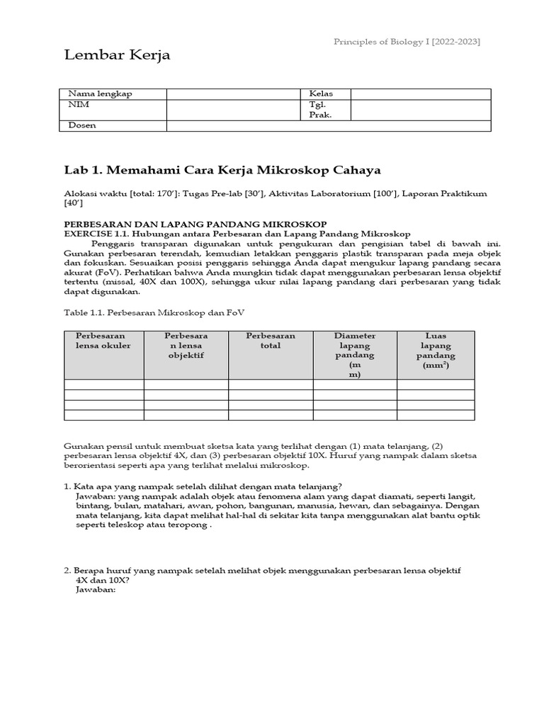 Indah NR 09 - Lab-1c. Mikroskop - Lembar Kerja | PDF
