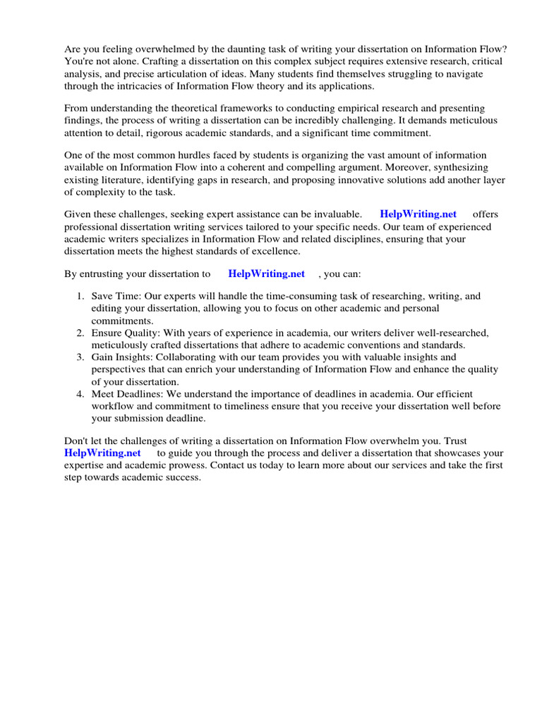 Information Flow Dissertation | PDF | Methodology | Thesis