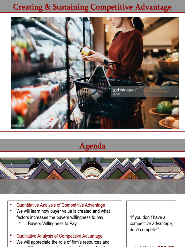 L4 - Creating and Sustaining Competitive Advantage | PDF | Competitive Advantage | Pricing