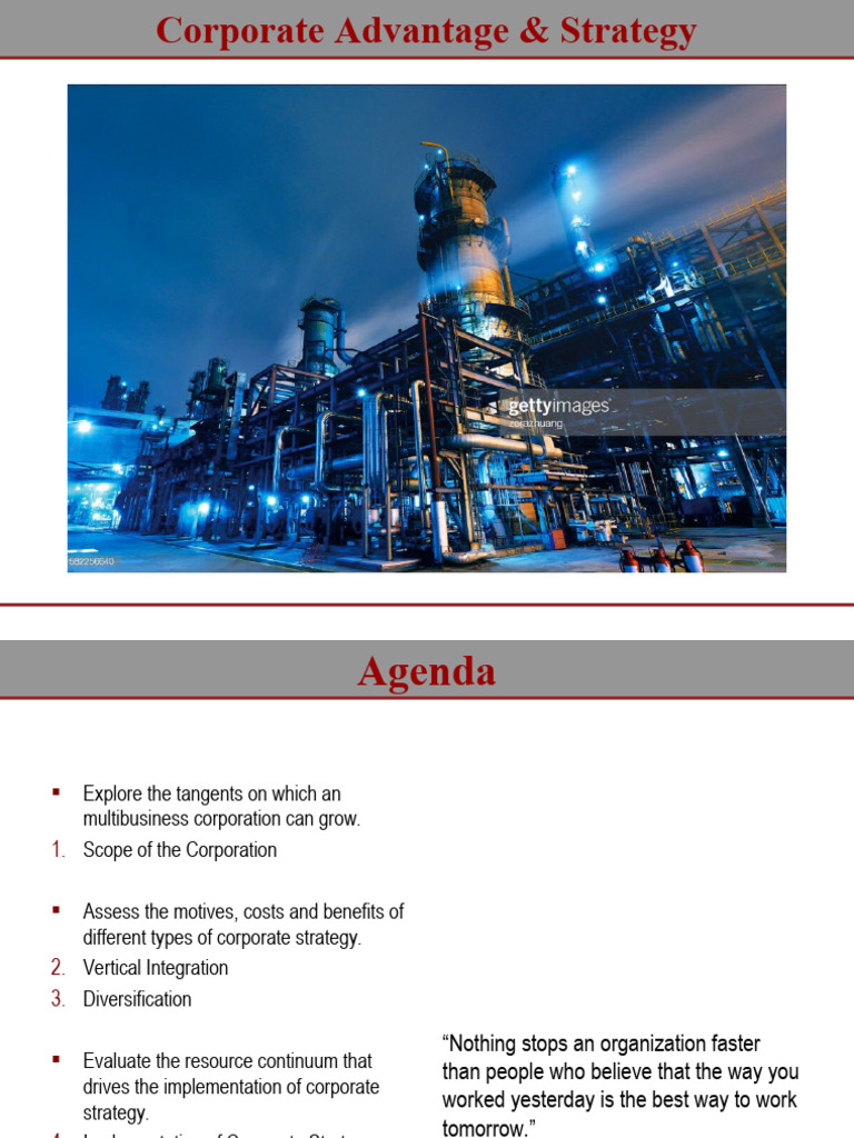 L5 - Corporate Advantage and Strategy | PDF | Strategic Management ...