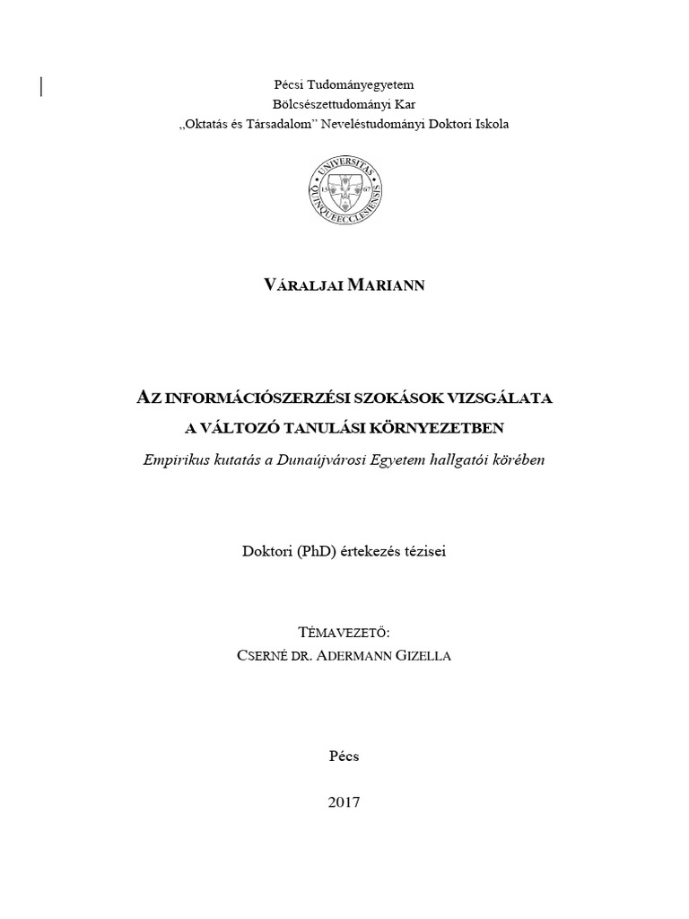 Varaljai Mariann Tezis Hun 2017 | PDF